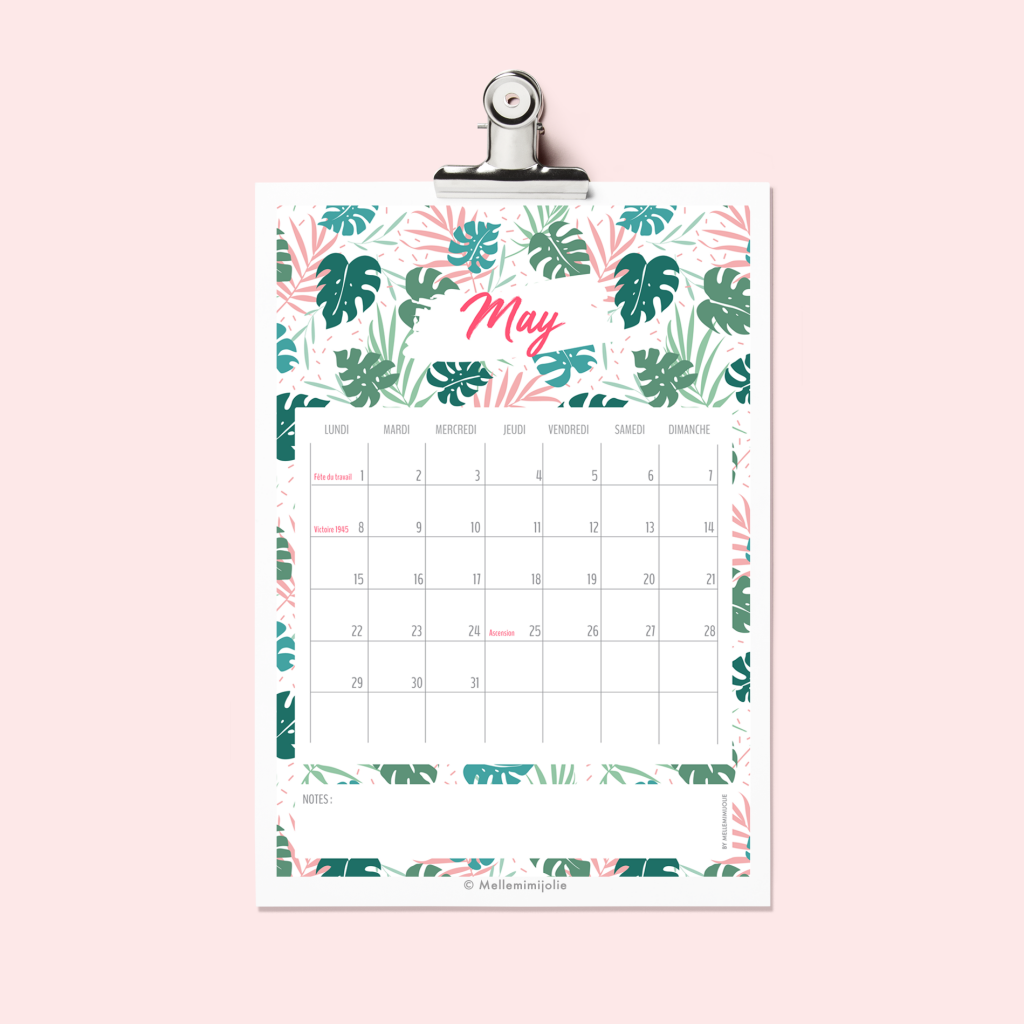 Le calendrier de Mai | MelleMimijolie