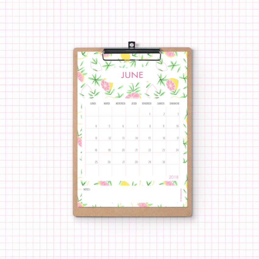 Le calendrier "citrons" de juin | MelleMimijolie
